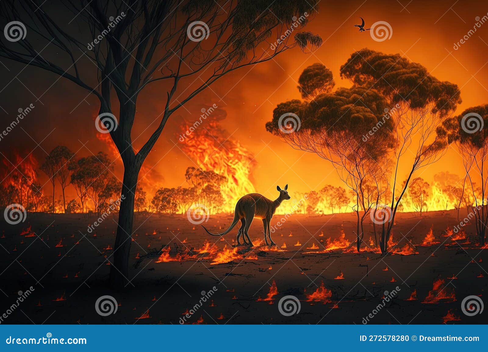 Australia Bushfires, the Fire is Fueled by Wind and Heat Stock ...