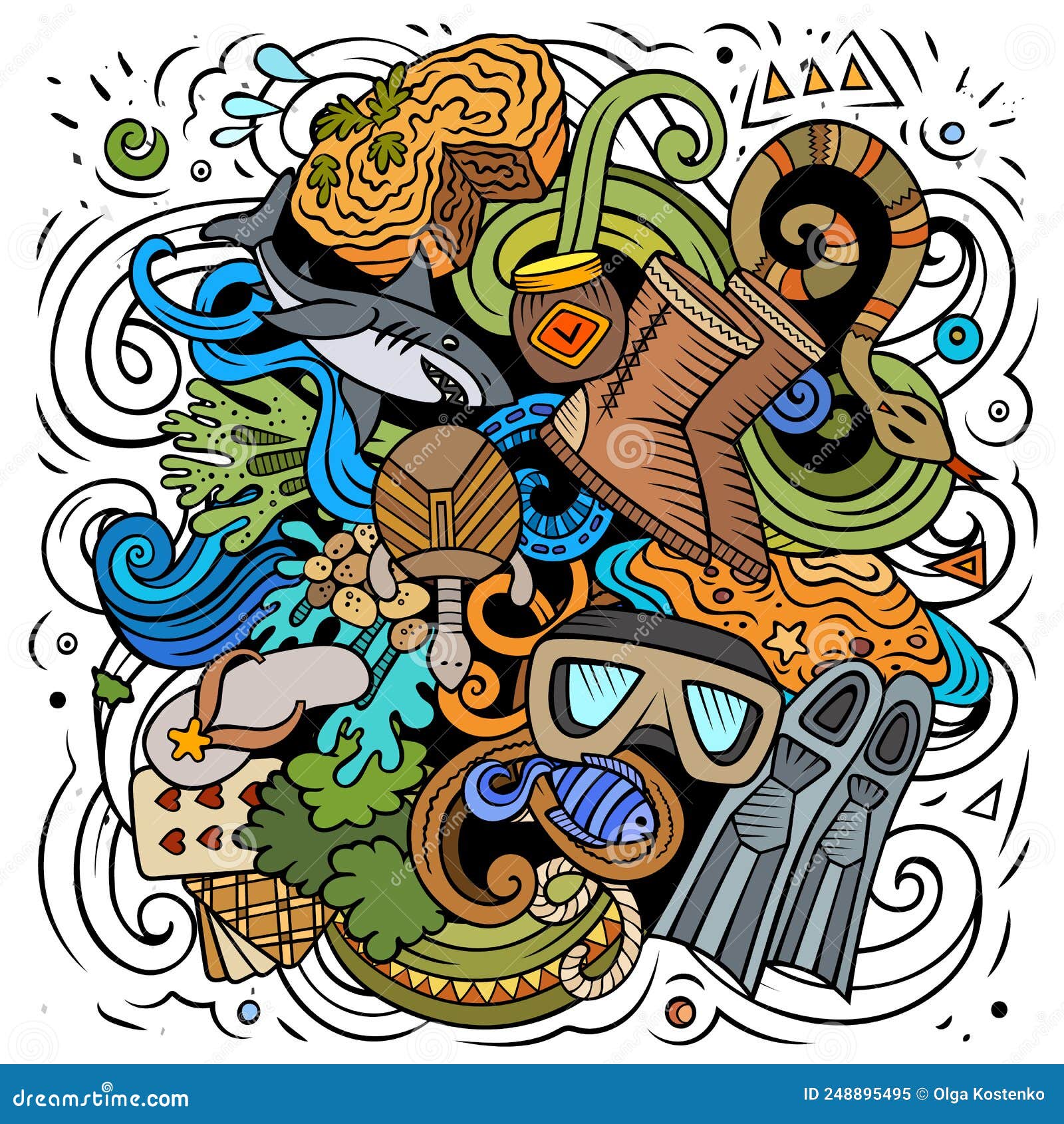 Australia Cartoon Vector Doodle Illustration Stock Image - Image of ...