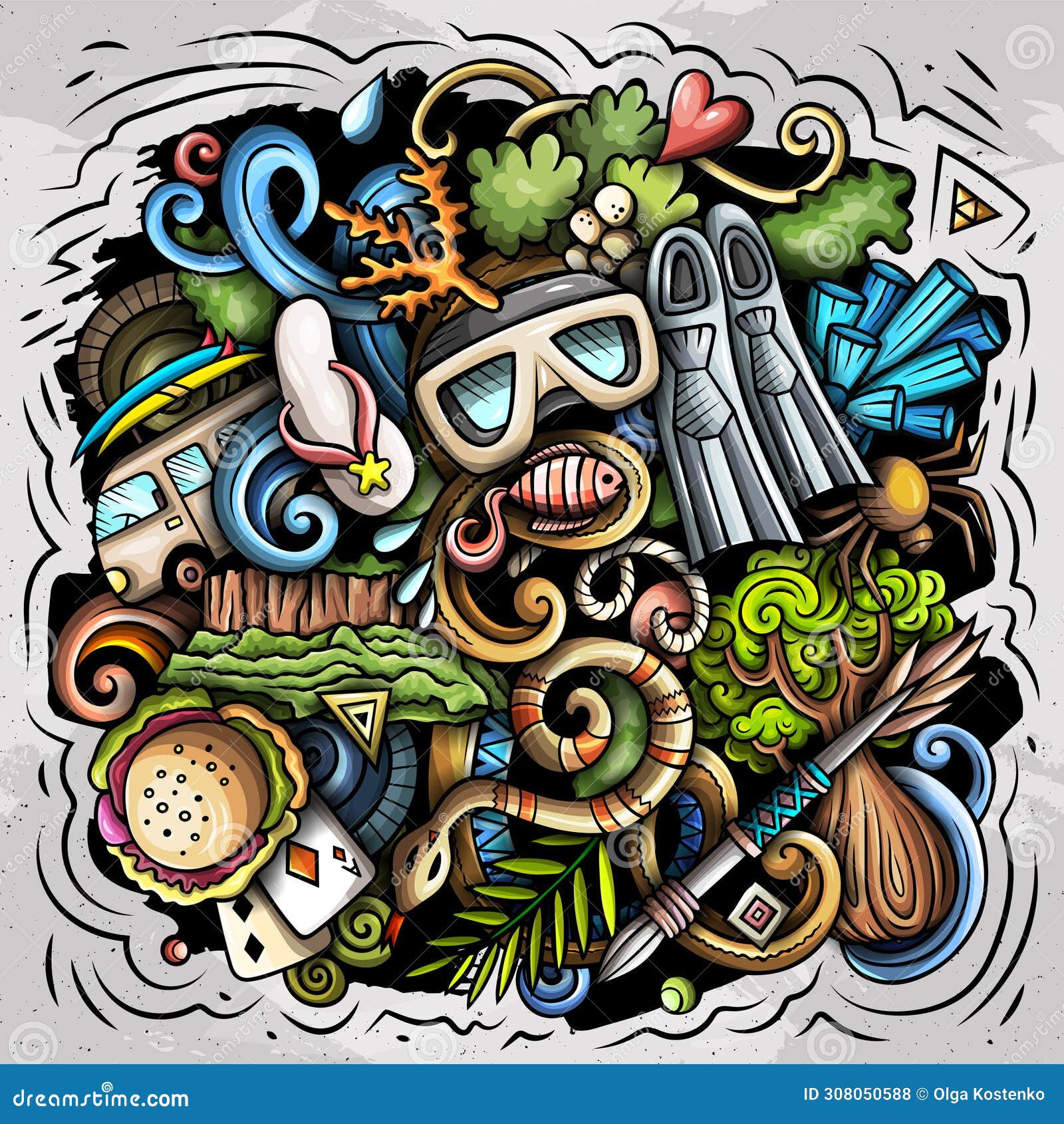 Australia Cartoon Vector Doodle Illustration Stock Illustration ...