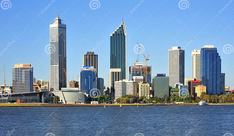 Australia City of Perth Panoramic View Stock Photo - Image of western ...