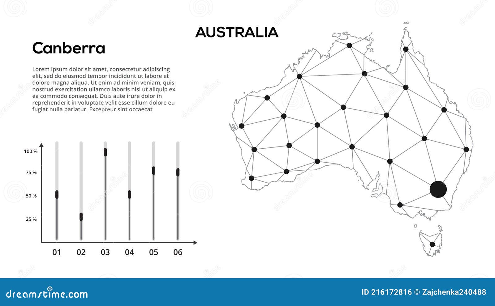 Australia Communication Network Map. Vector Image of a Low Poly Global ...