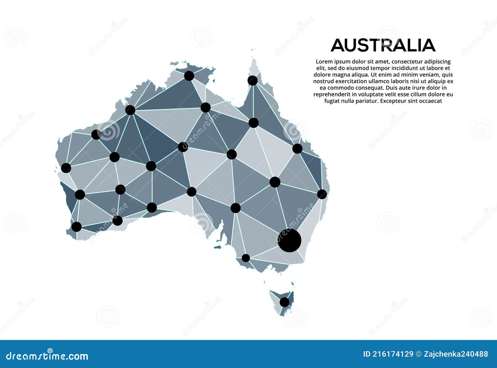 Australia Communication Network Map. Vector Image of a Low Poly Global ...
