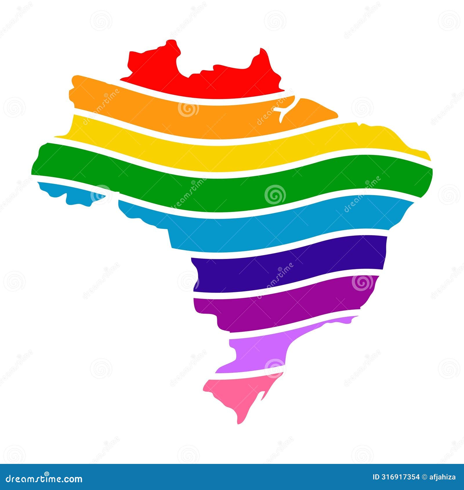 Brazil Swoosh Silhouette Rainbow Map Stock Vector - Illustration of ...