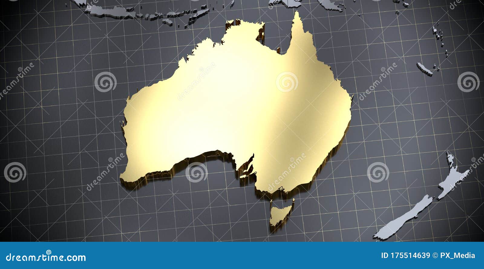 Australia - Country Shape - 3D Illustration Stock Illustration ...