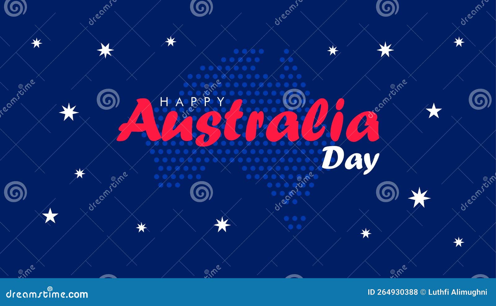 Australia Day Banner Template with Australian Map Background Stock ...