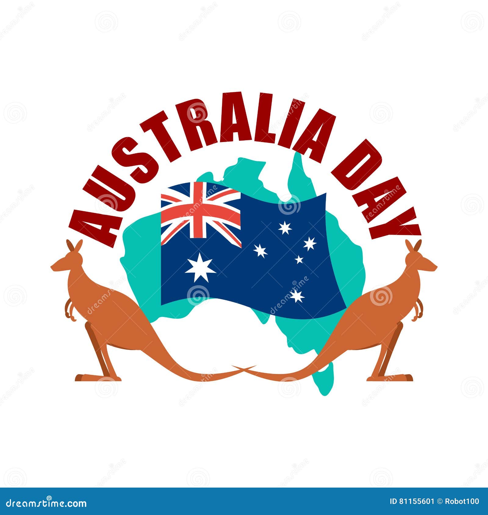 Australia Day emblem. stock vector. Illustration of flag - 81155601