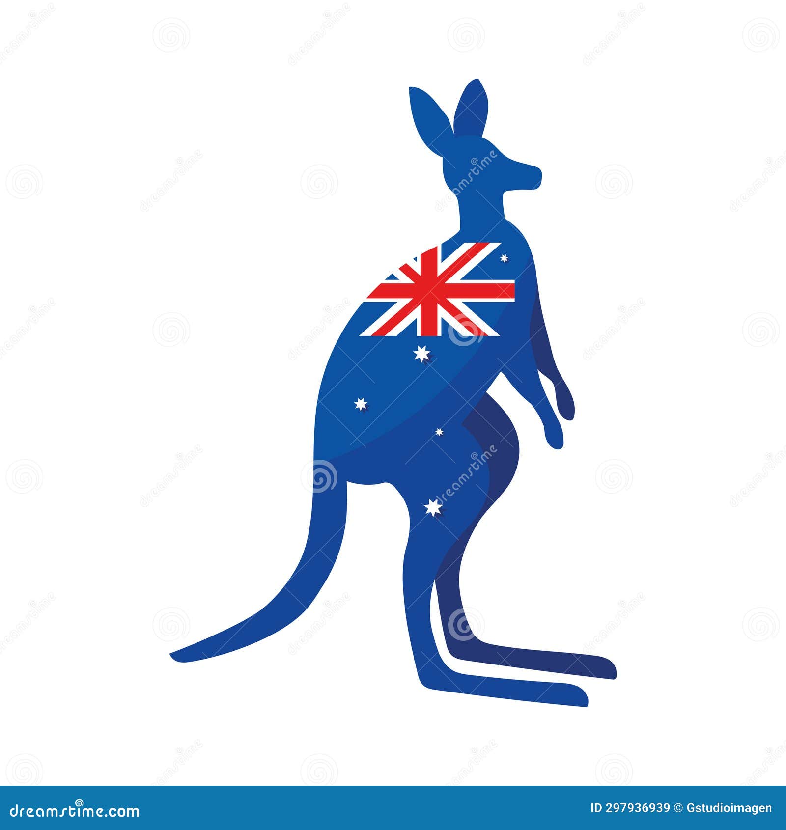 Australia Day Flag in Kangaroo Stock Vector - Illustration of flag ...