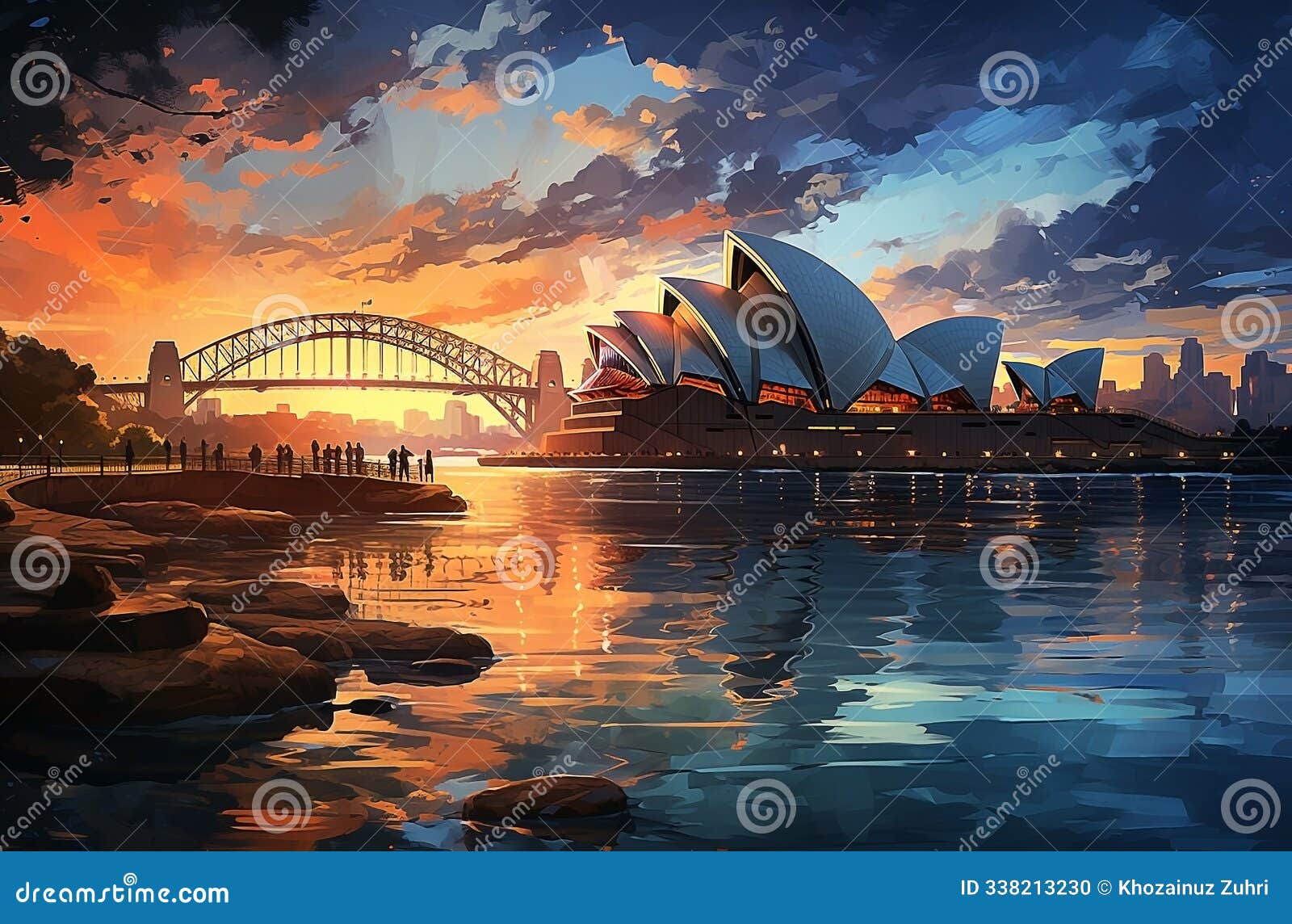 Australia Day Celebration with Flags and Sydney Opera House Stock ...