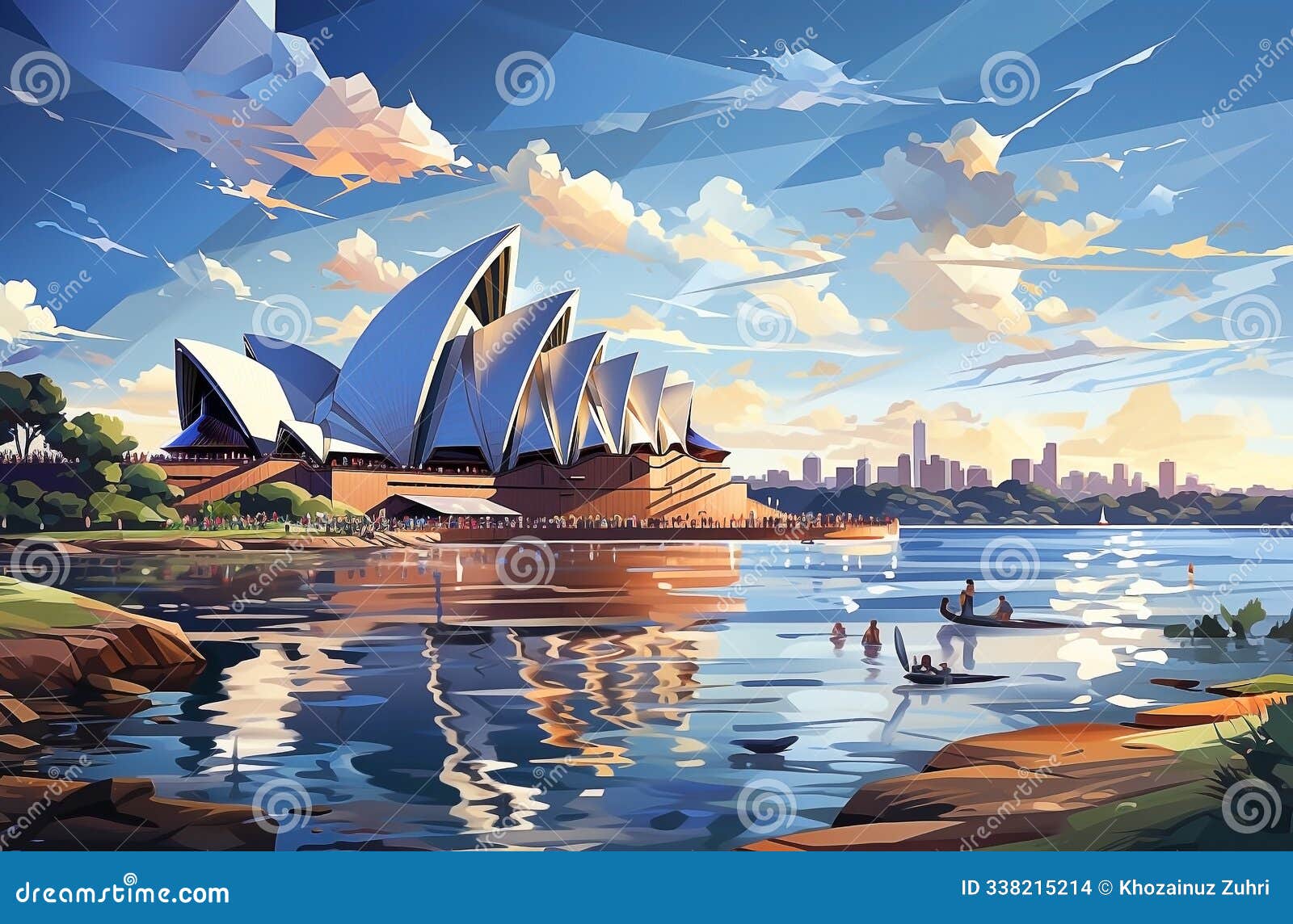 Australia Day Celebration with Flags and Sydney Opera House Stock ...