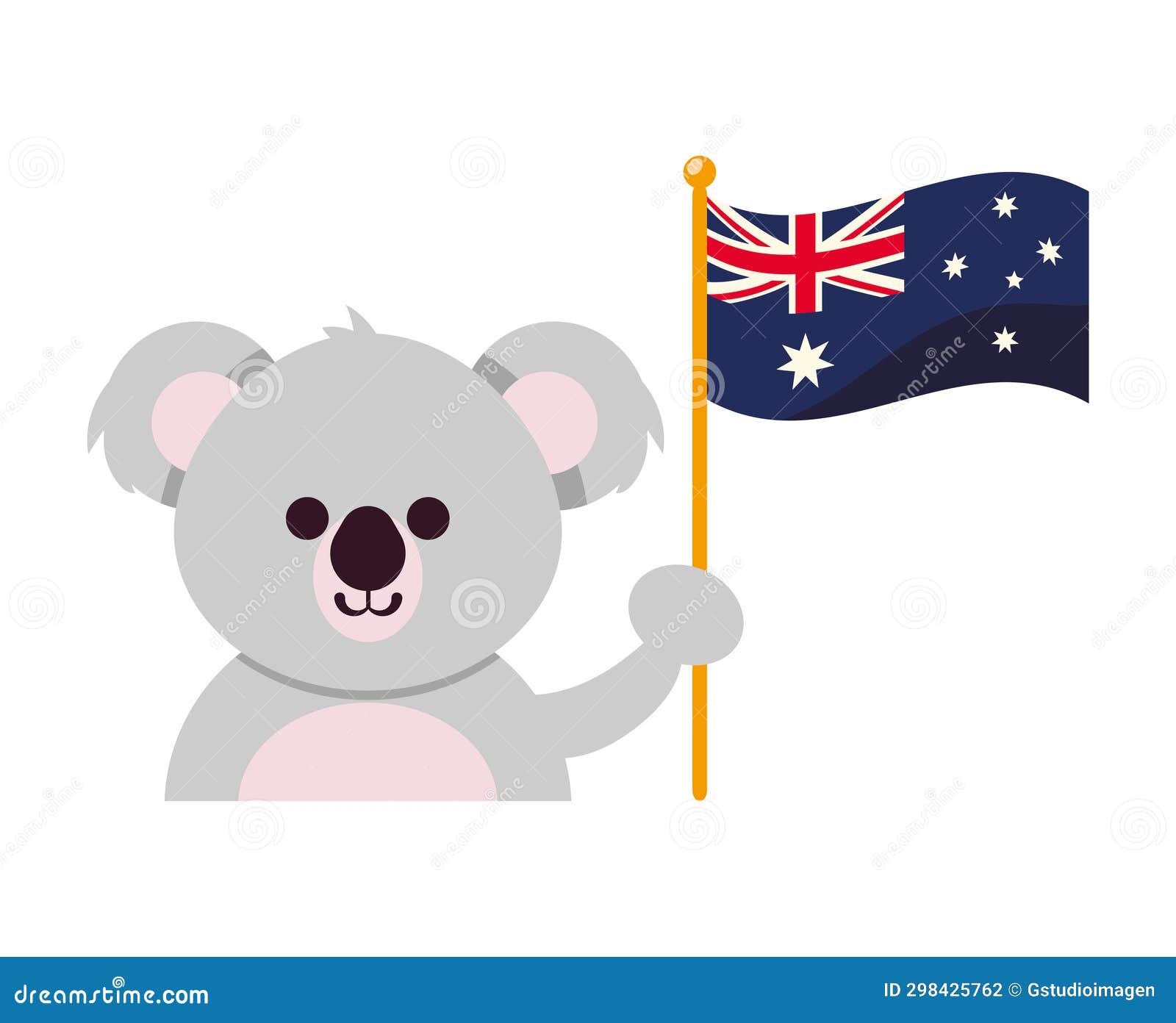 Australia Day Koala with Flag Stock Vector - Illustration of festival ...