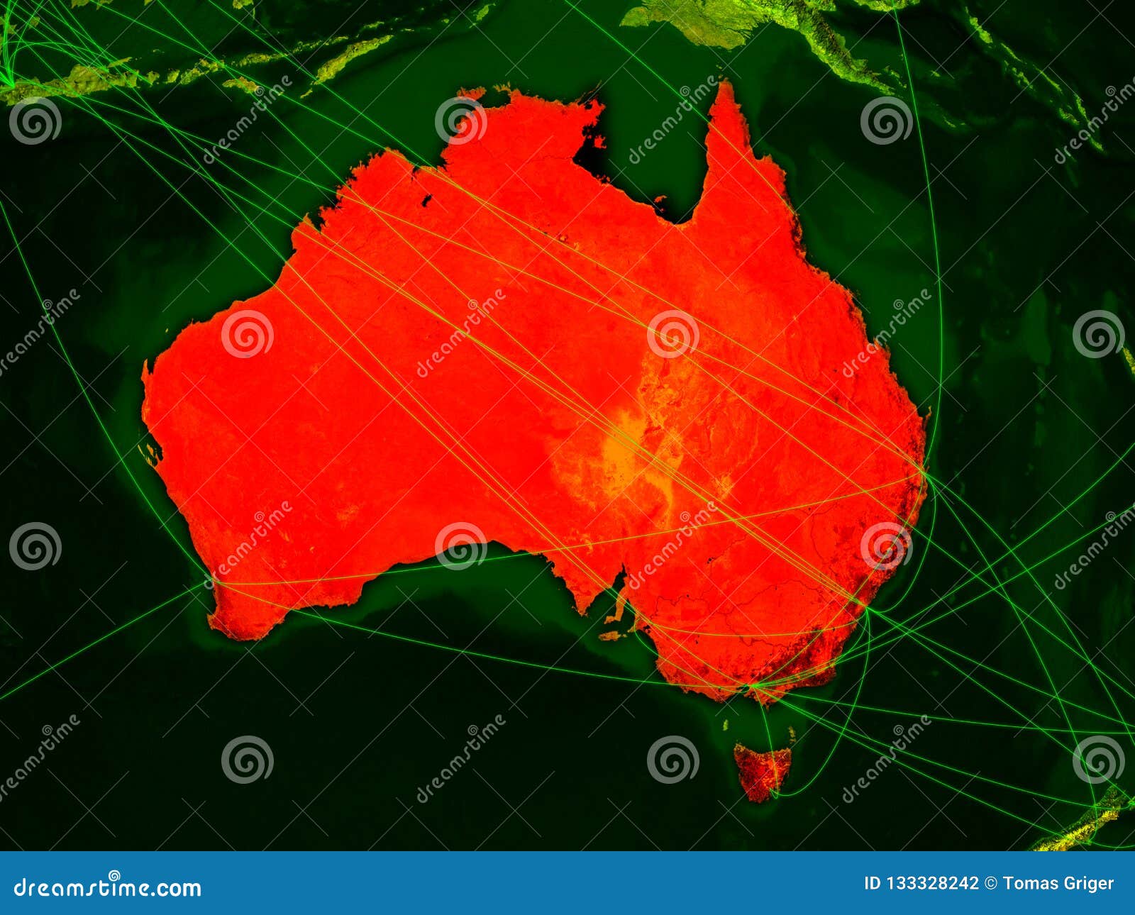 Australia on digital map stock illustration. Illustration of aussie ...