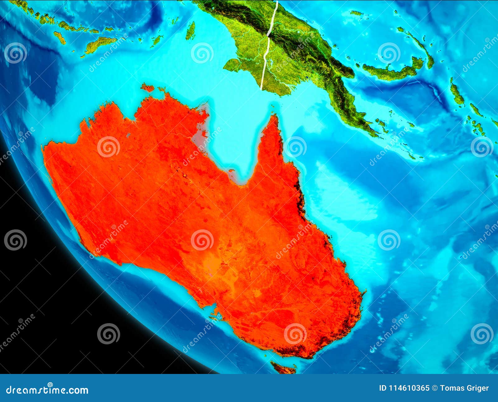Australia on Earth from Space Stock Illustration - Illustration of ...