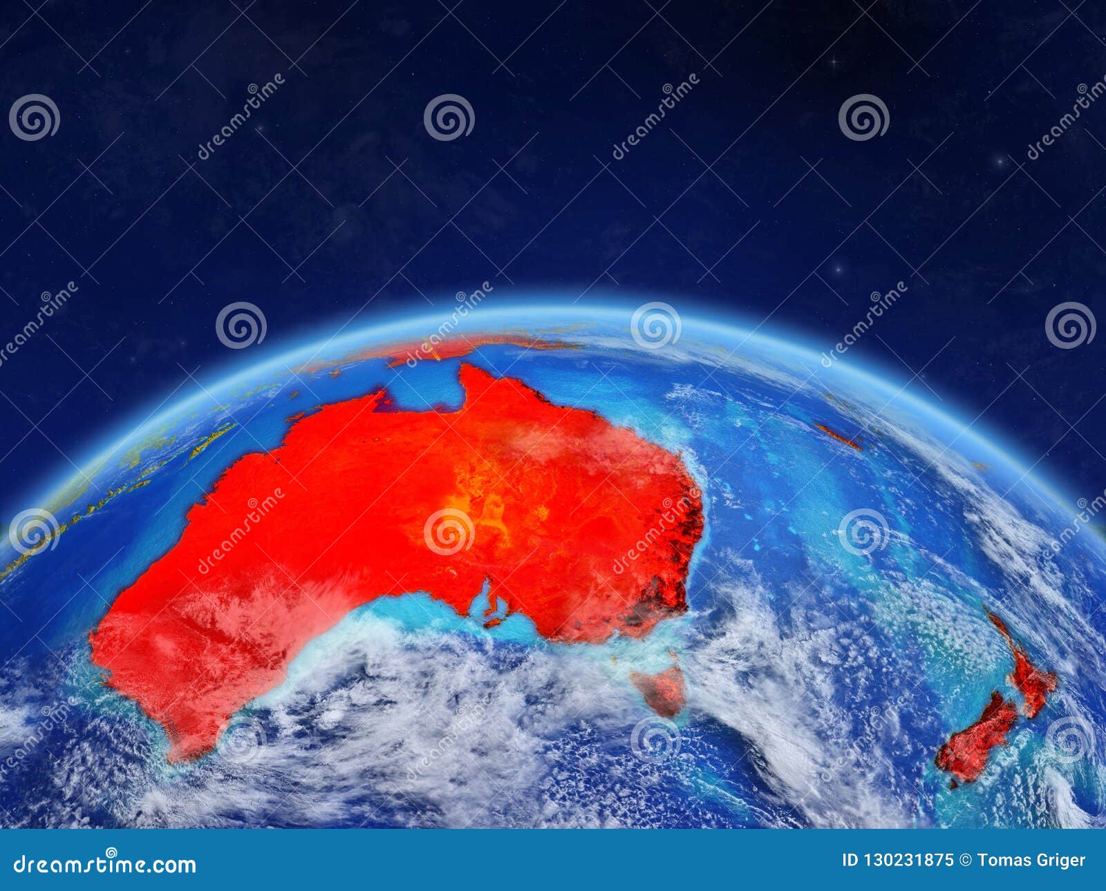Australia on Earth from Space Stock Image - Image of render, space ...