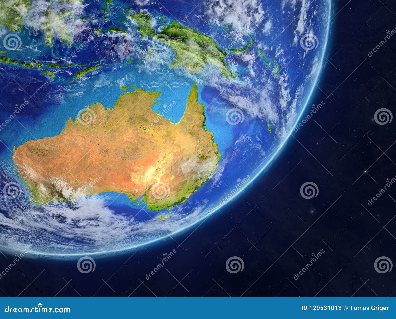 Australia on Earth from Space Stock Illustration - Illustration of ...