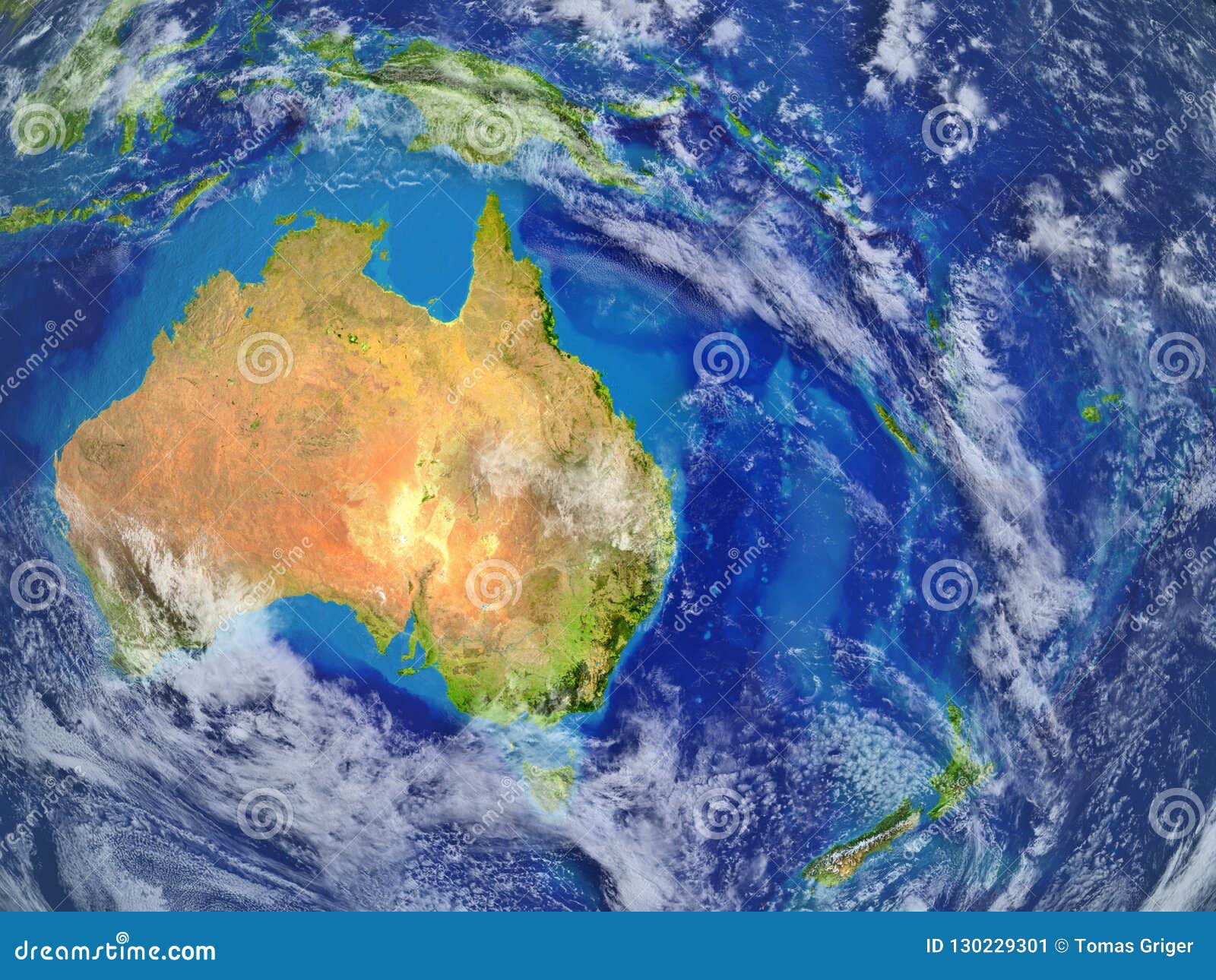 Australia on Earth from Space Stock Illustration - Illustration of ...