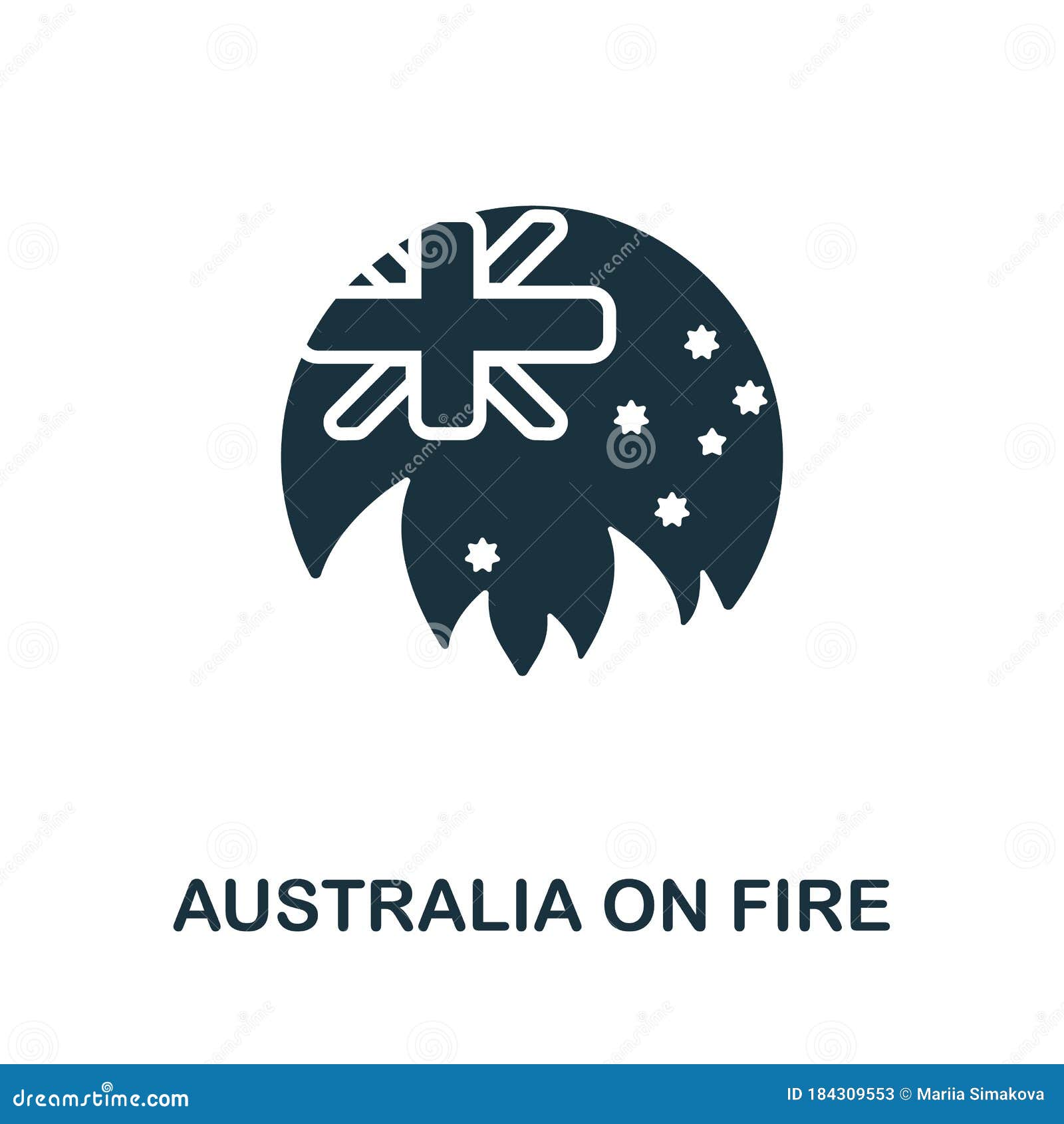 Australia on Fire Icon from Australia Collection. Simple Line Australia ...