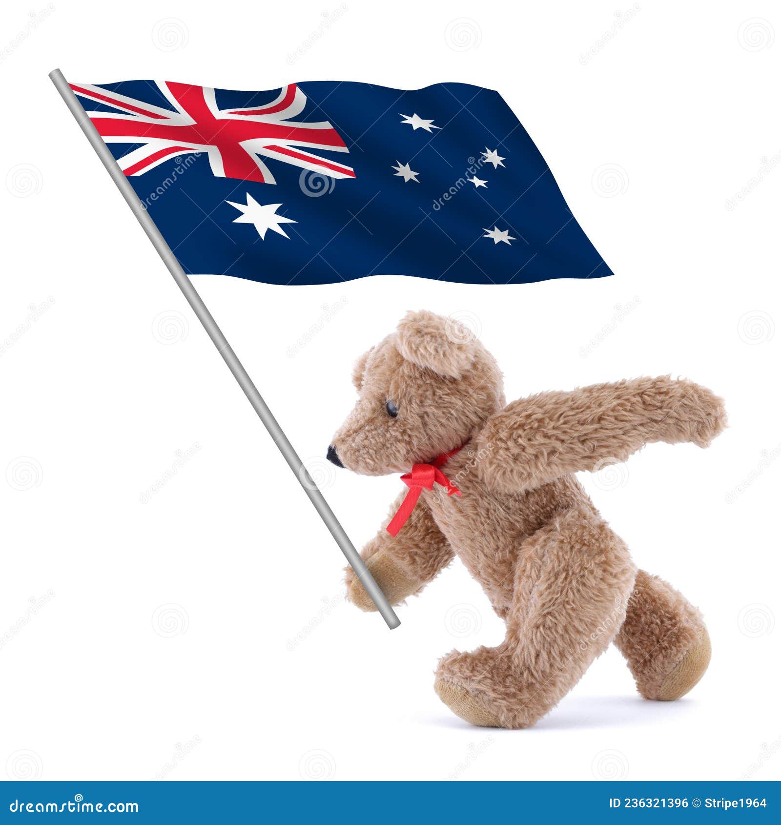 Australia Flag Being Carried by a Cute Teddy Bear Stock Photo - Image ...