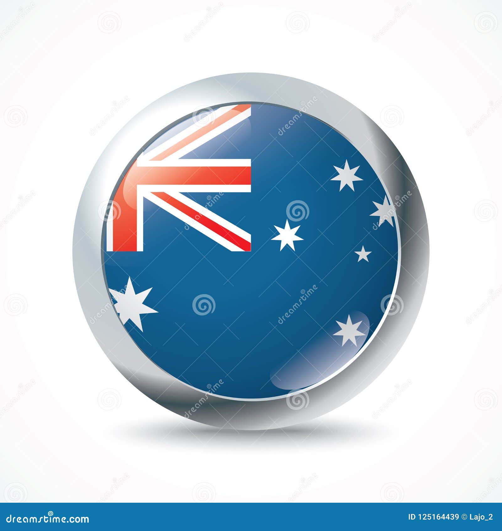 Australia flag button stock vector. Illustration of country - 125164439