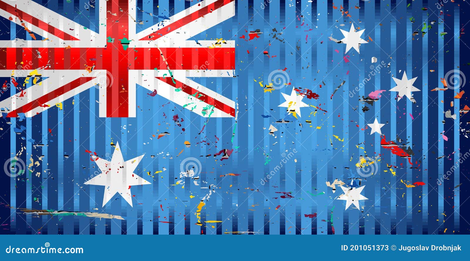 Australia Flag with Color Stains Stock Vector - Illustration of ...