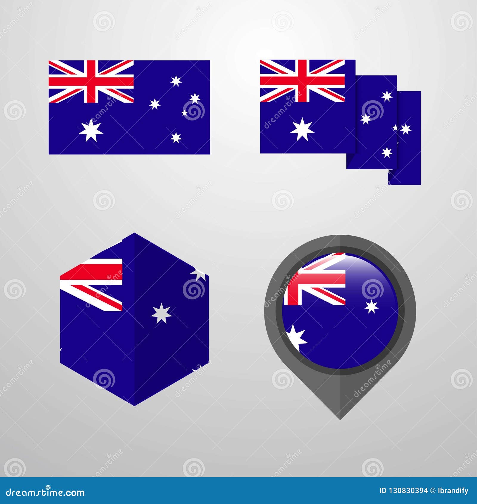 Australia Flag Design Set Vector Stock Vector - Illustration of logo ...