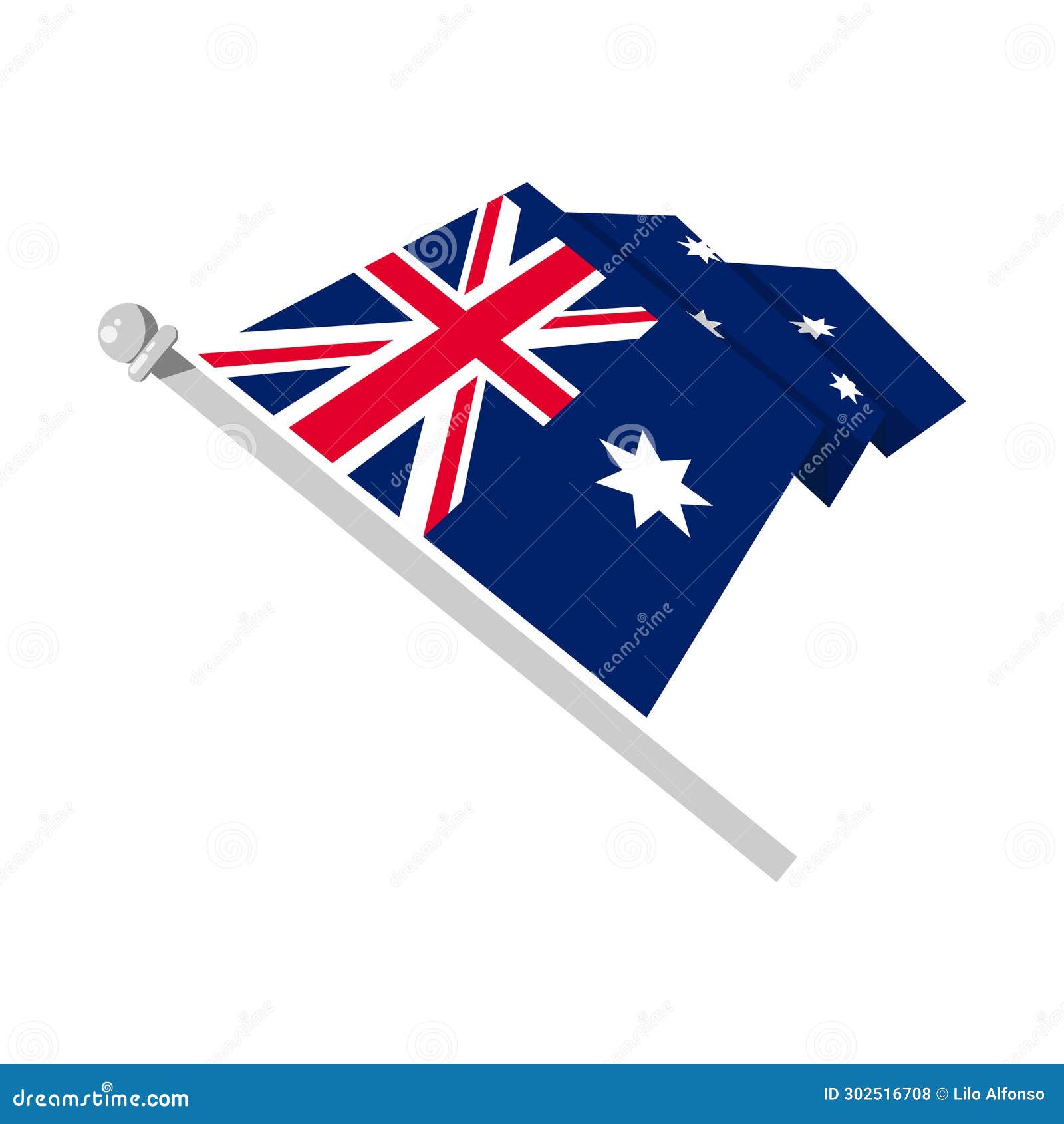 Australia Flag in Flat Style Isolated on White Background, Vector ...