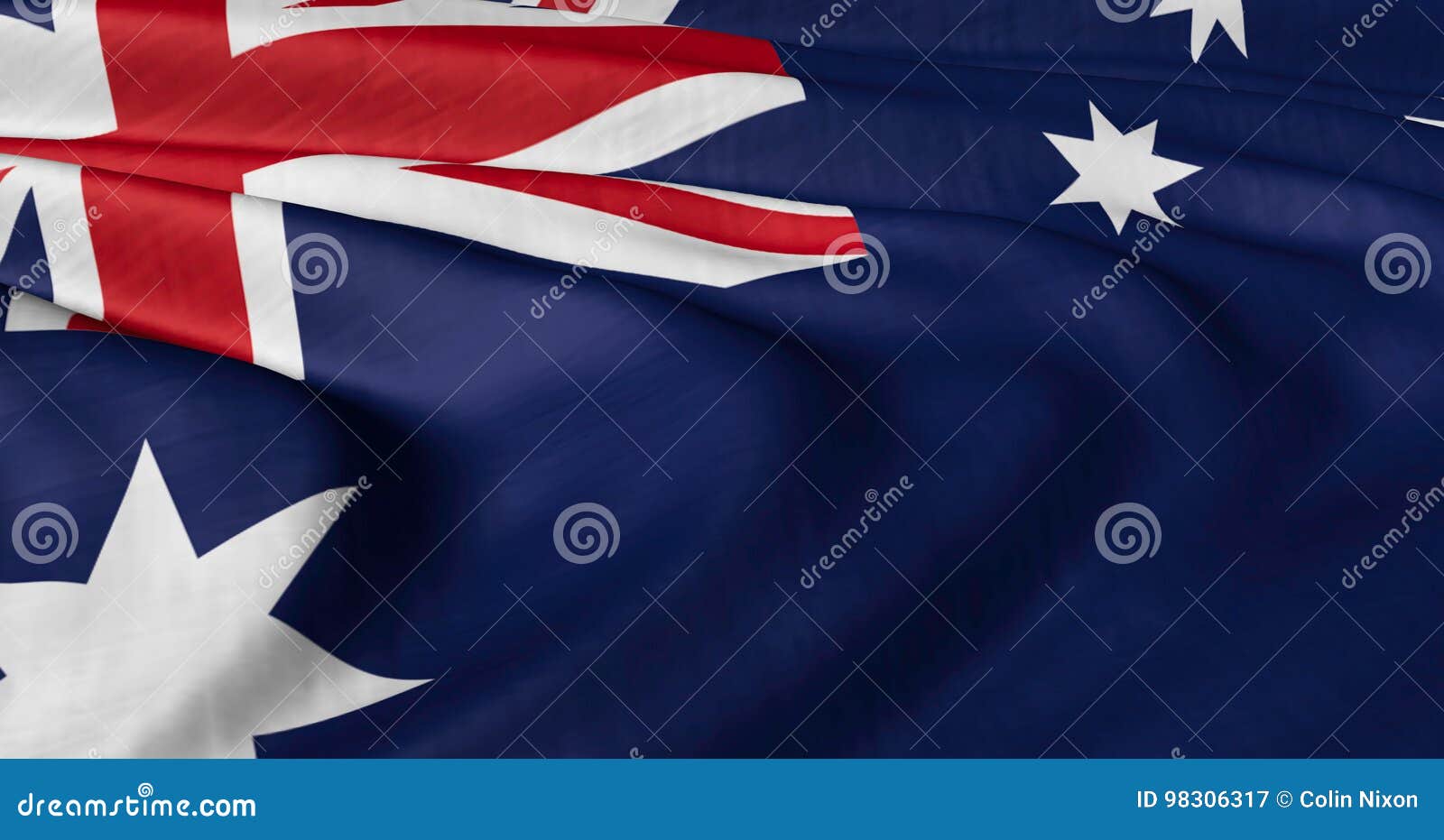 Australia Flag Fluttering in Light Breeze Stock Illustration ...