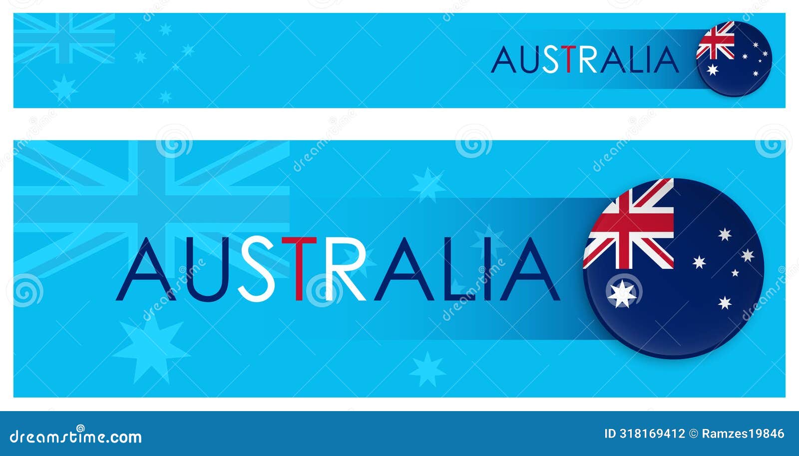 Australia Flag Horizontal Web Banner in Modern Neomorphism Style ...