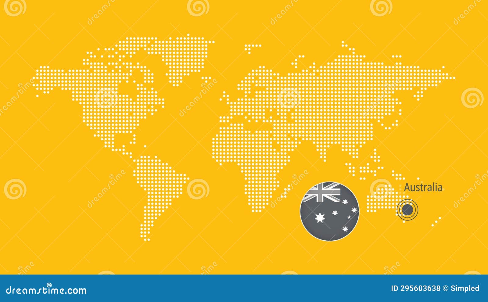 Australia Flag Icon. Vector Dotted World Map Infographic Symbol Stock ...