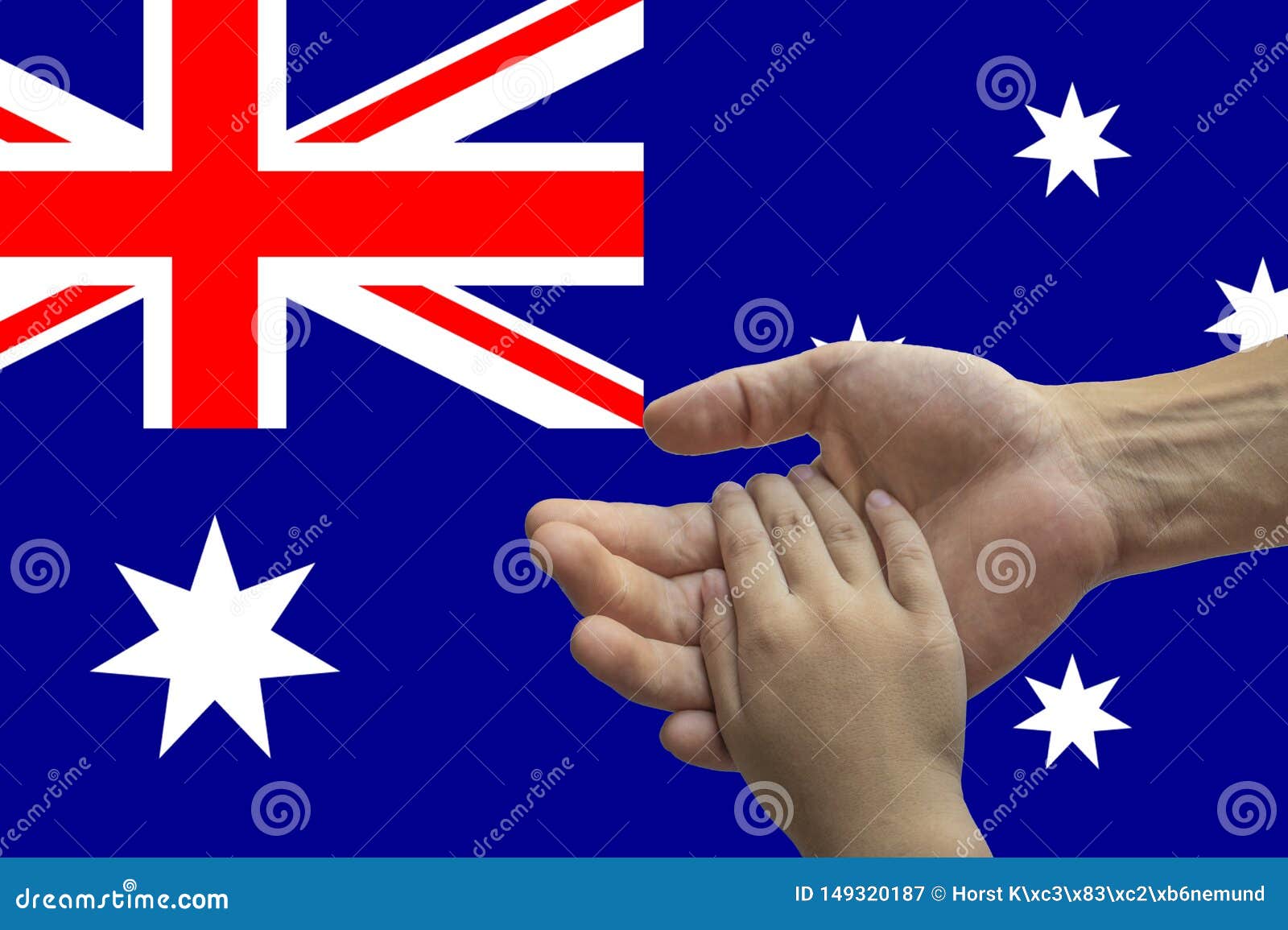 Australia Flag, Intergration of a Multicultural Group of Young People ...
