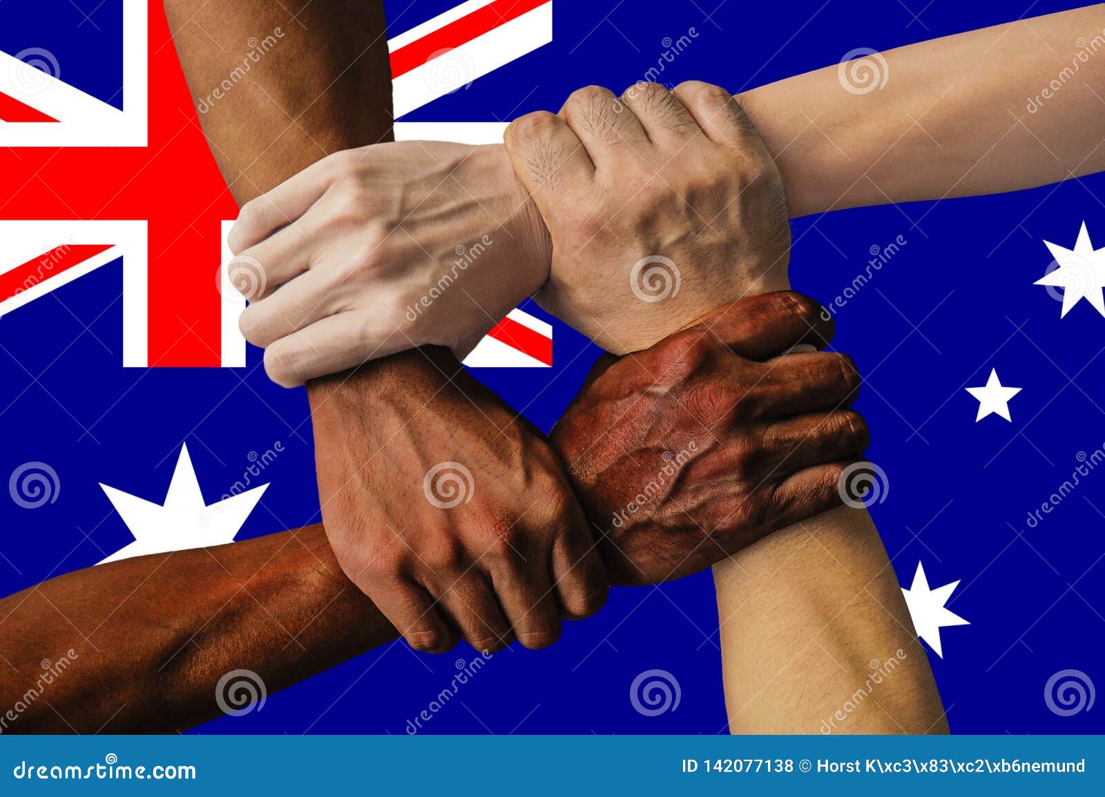 Australia Flag, Intergration of a Multicultural Group of Young People ... Australia Flag, Intergration of a Multicultural Group of Young People ...