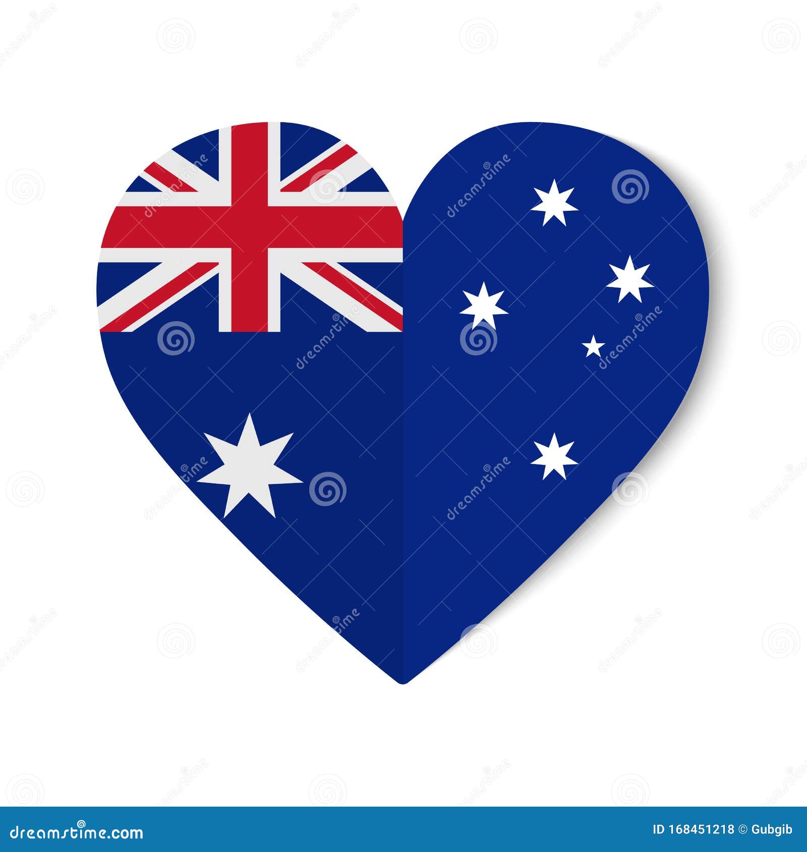 Australia Flag with Origami Style on Heart Background Stock Vector ...