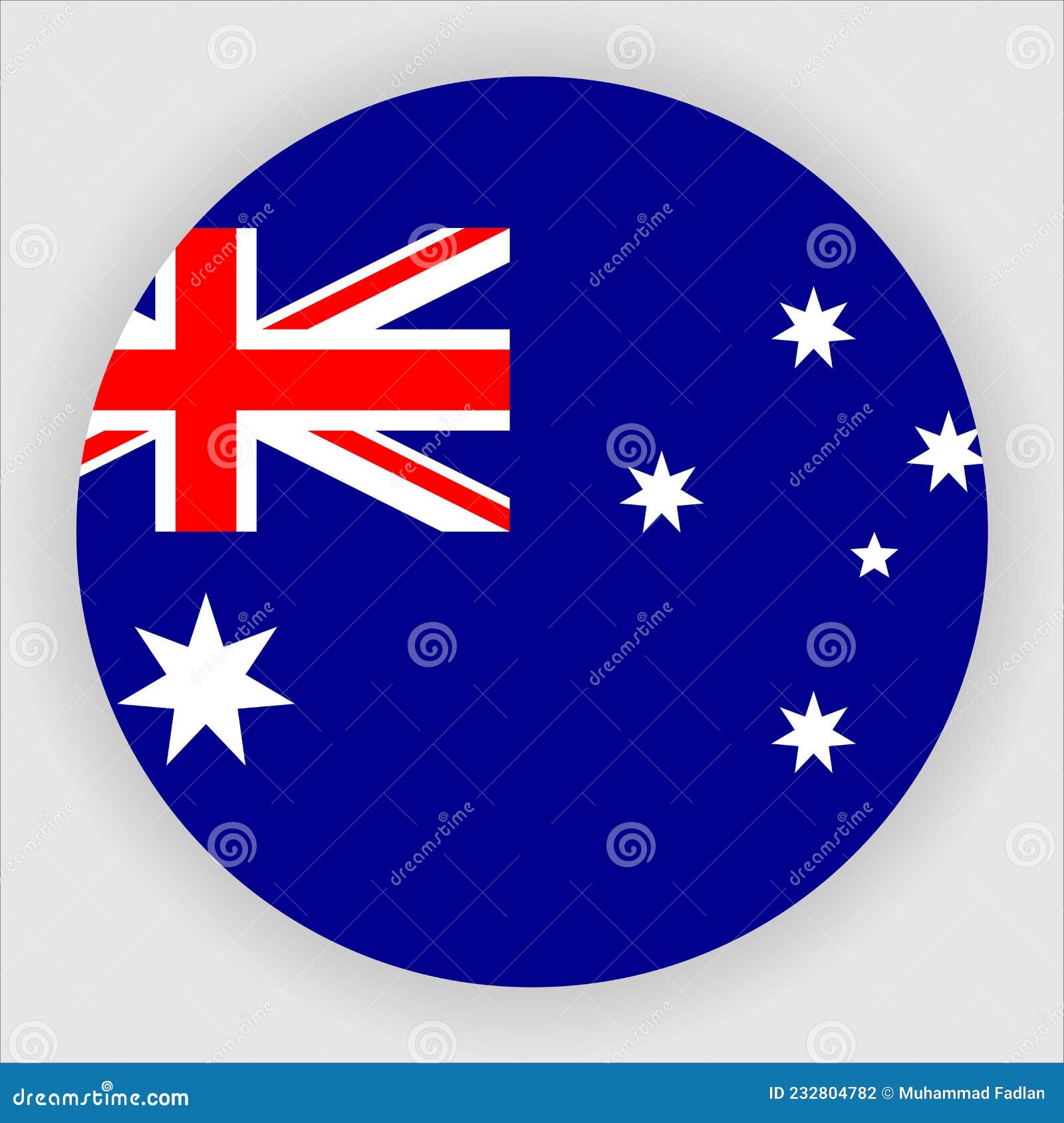 Australia Flat Rounded Flag Vector Stock Illustration - Illustration of ...