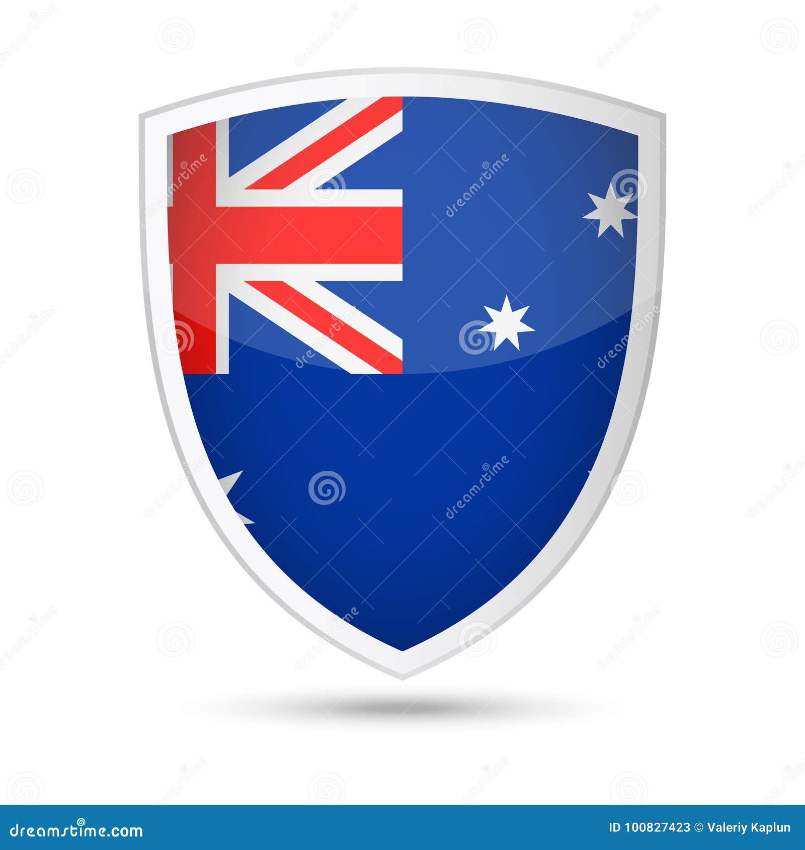 Australia Flag Vector Shield Icon Stock Illustration - Illustration of ...