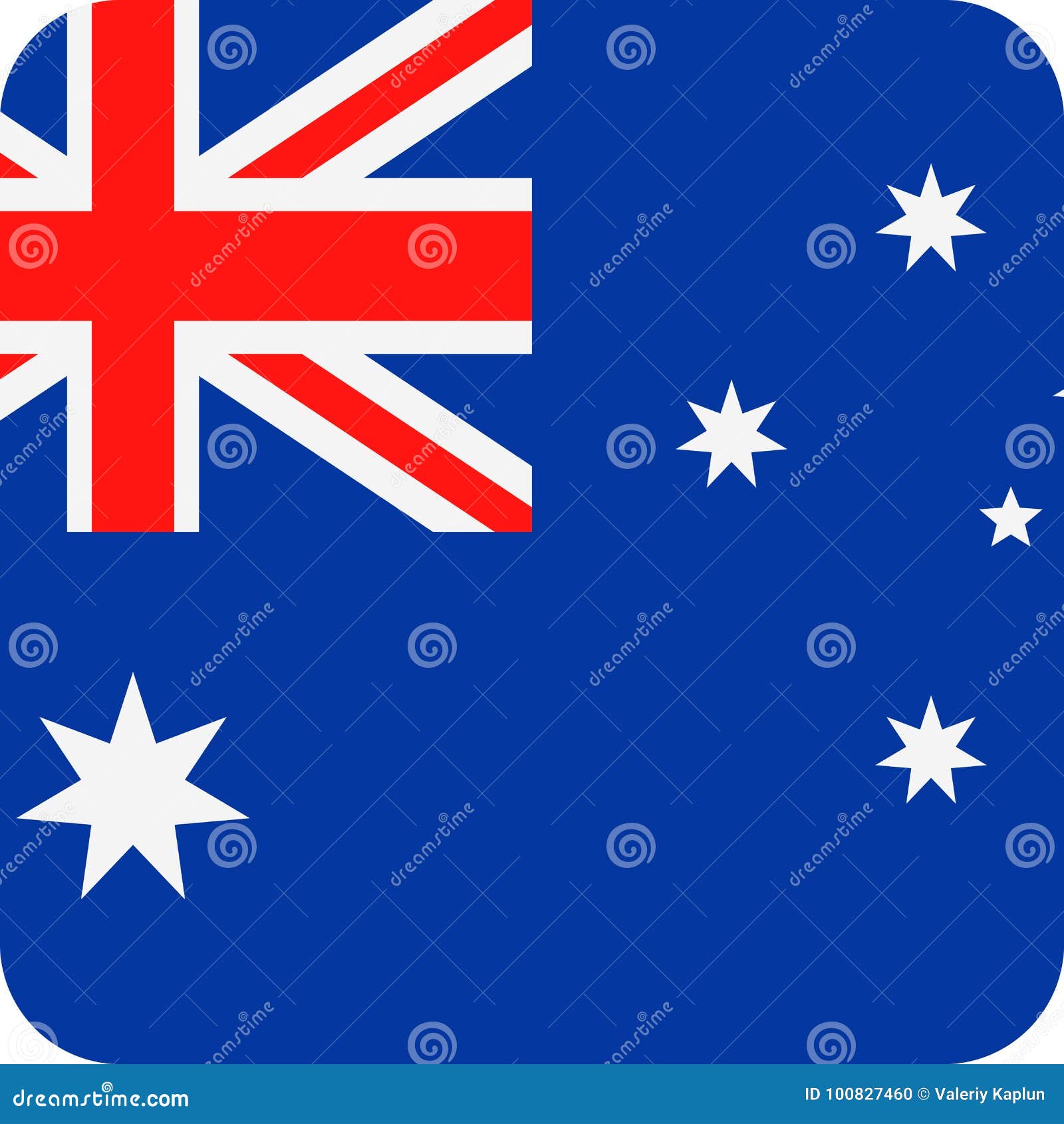 Australia Flag Vector Square Flat Icon Stock Illustration ...