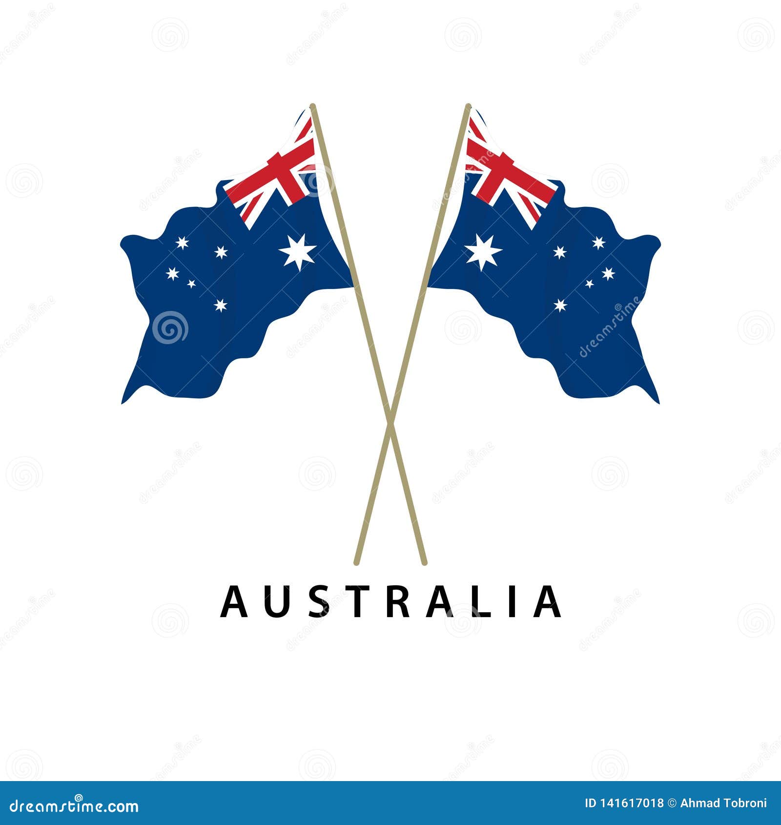 Australia Flag Vector Template Design Illustration Stock Vector ...
