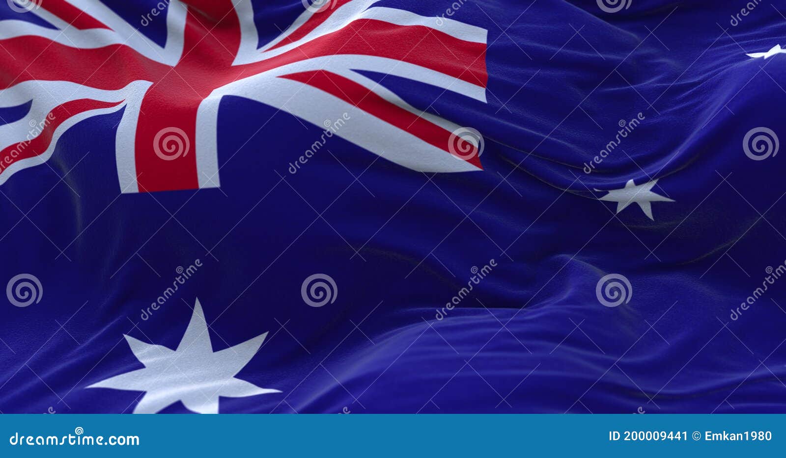 Australia Flag Waving in the Wind Stock Illustration - Illustration of ...