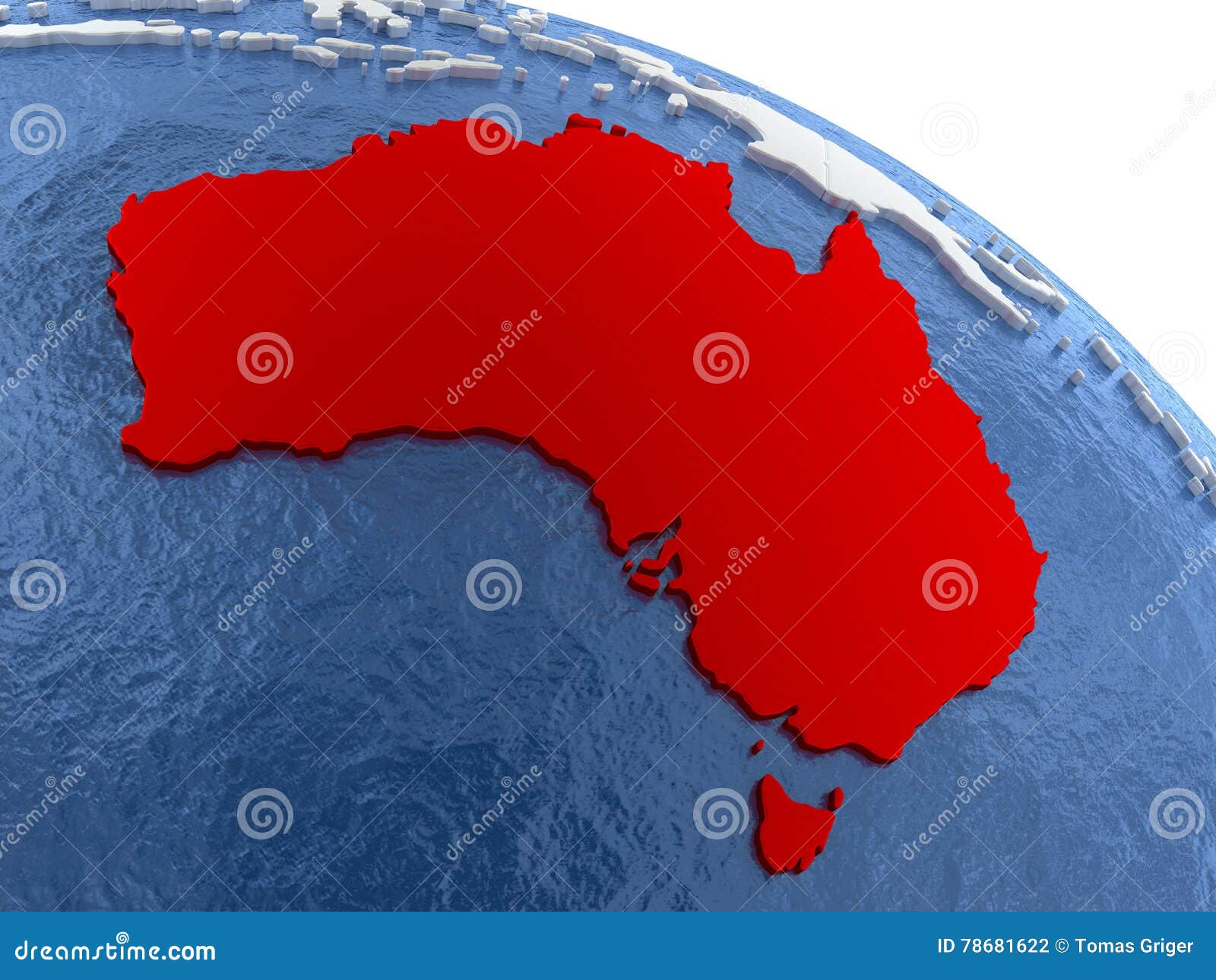 Australia on globe stock illustration. Illustration of politics - 78681622