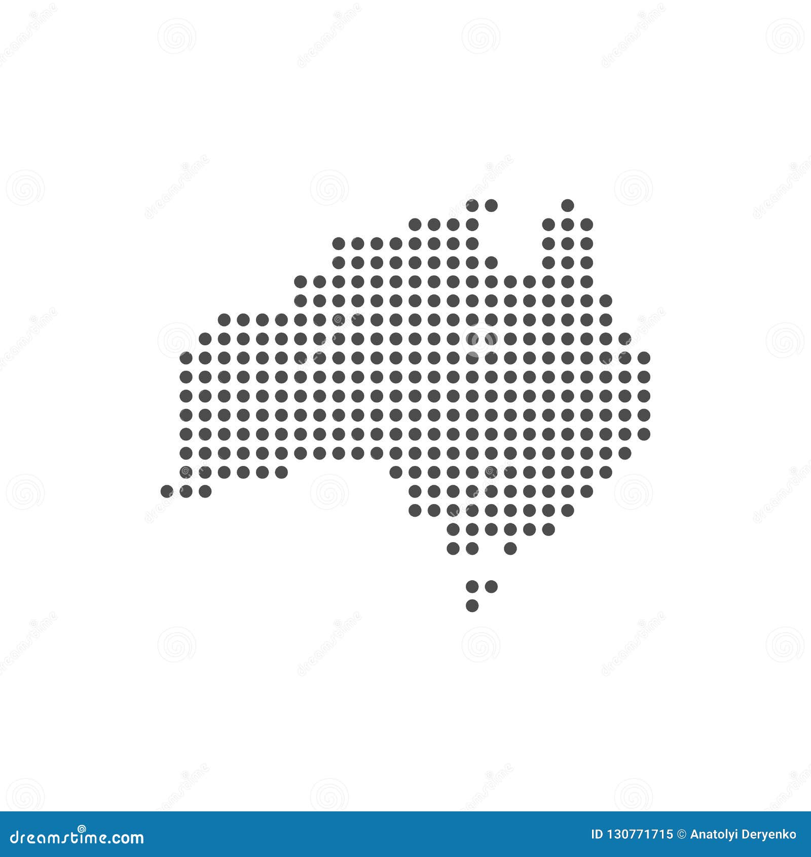 Australia Grey Dotted World Map Vector Flat Design Stock Vector ...
