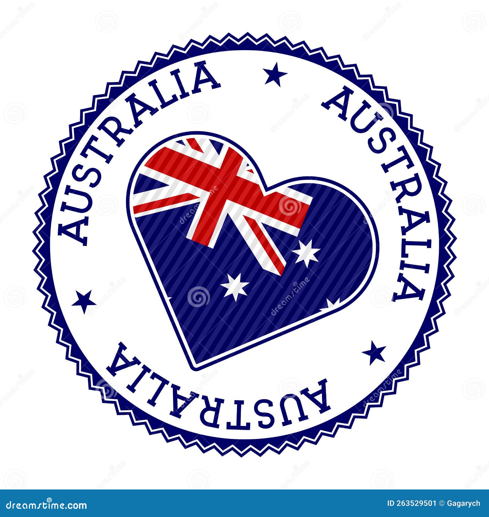 Australia heart badge. stock vector. Illustration of foreigner - 263529501