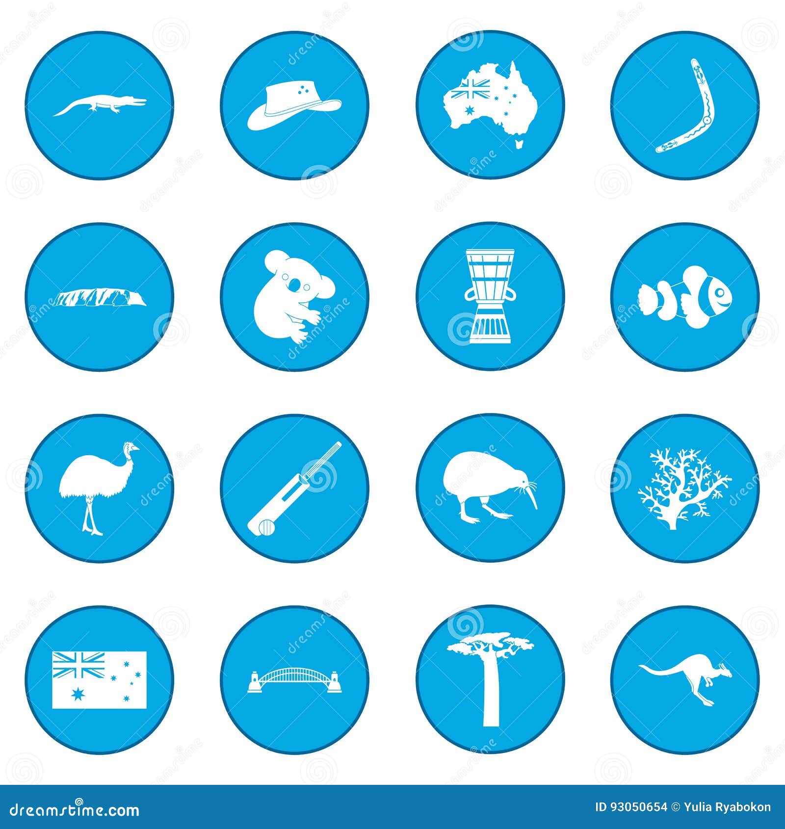 Australia icon blue stock vector. Illustration of land - 93050654