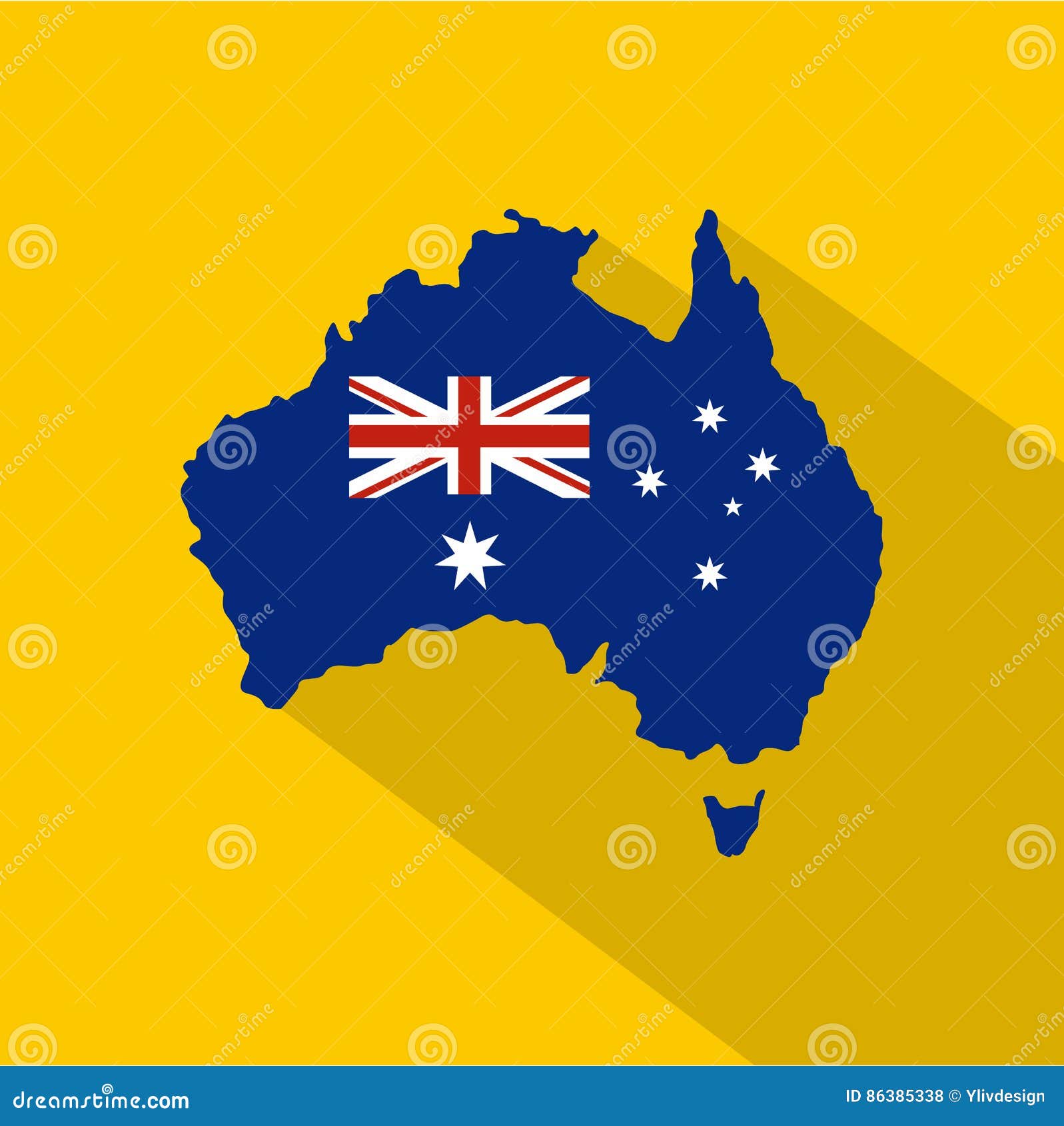 Australia icon, flat style stock vector. Illustration of south - 86385338