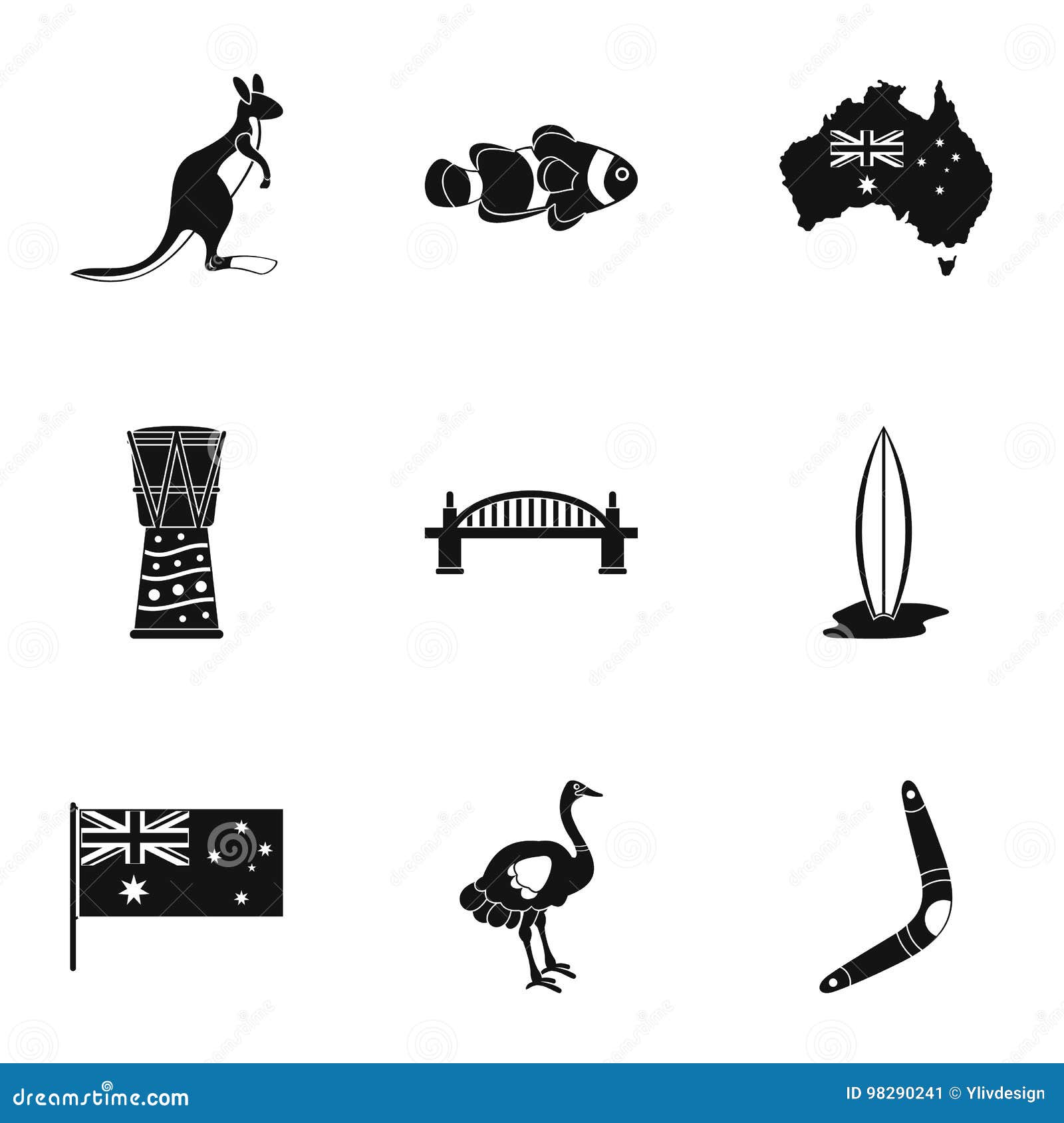 Australia Icon Set, Simple Style Stock Vector - Illustration of native ...