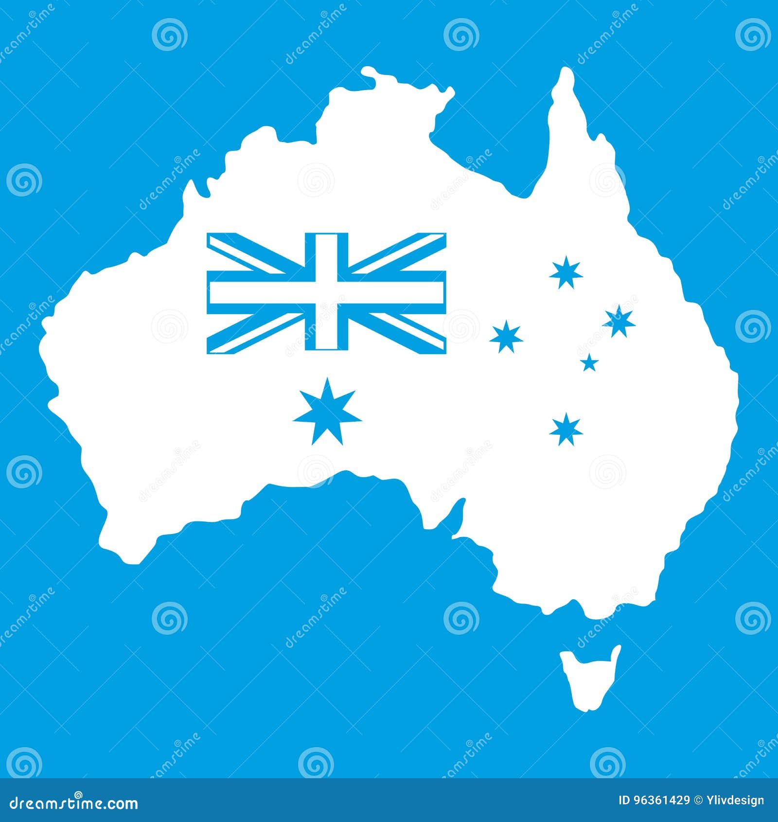 Australia icon white stock vector. Illustration of geography - 96361429