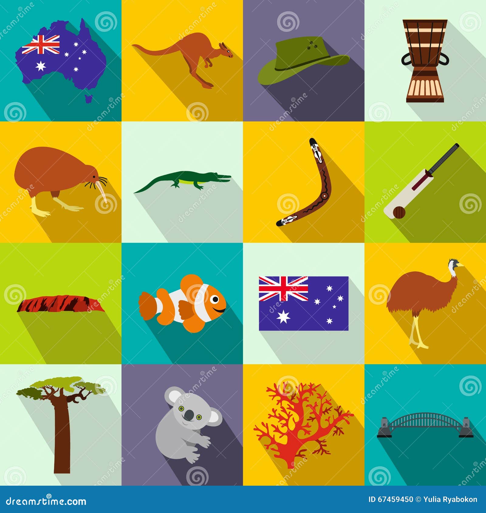 Australia icons flat stock vector. Illustration of icon - 67459450