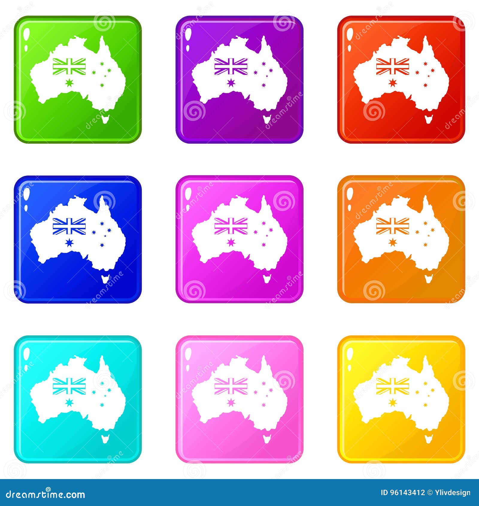 Australia icons 9 set stock vector. Illustration of banner - 96143412