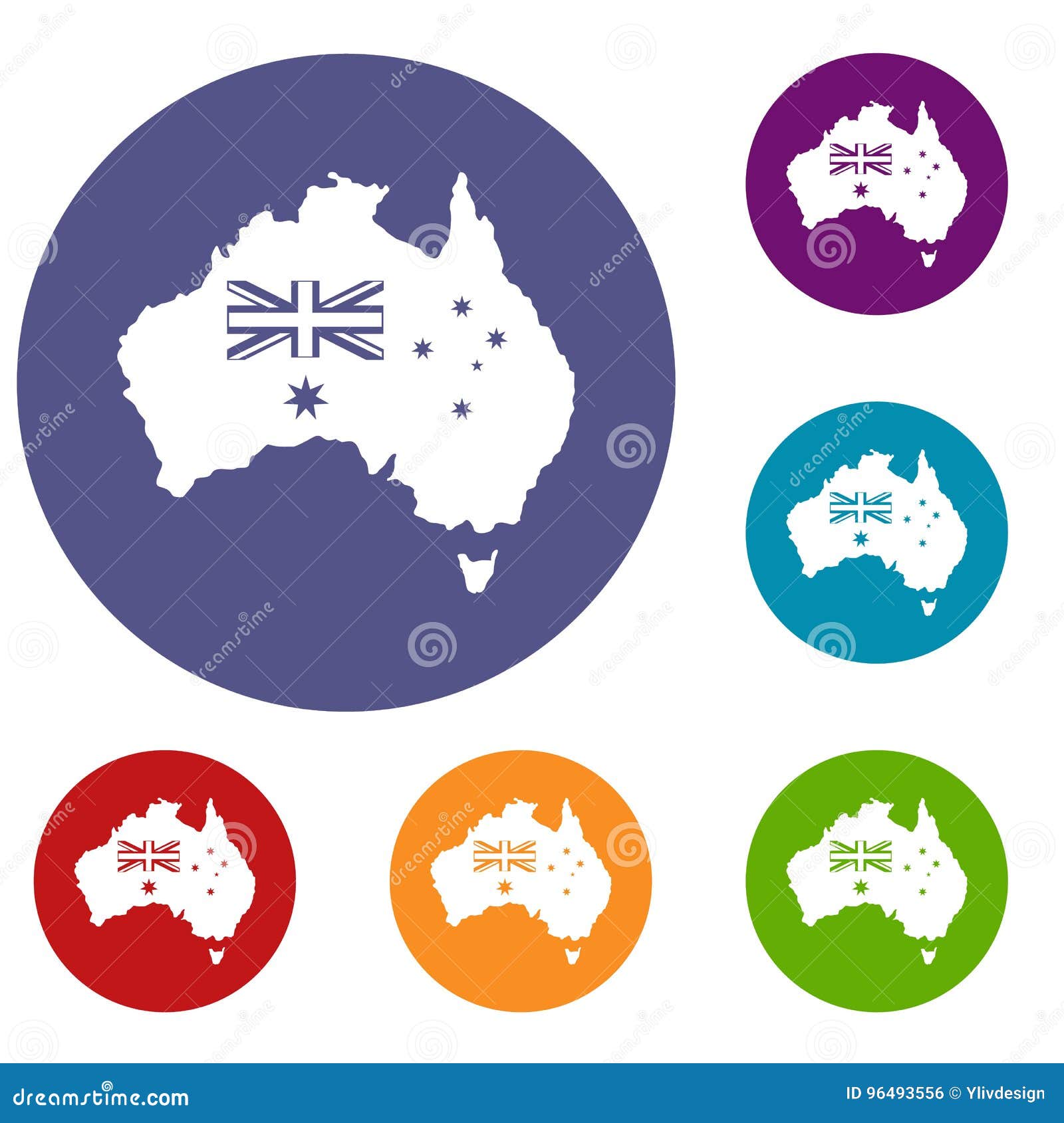 Australia icons set stock vector. Illustration of south - 96493556