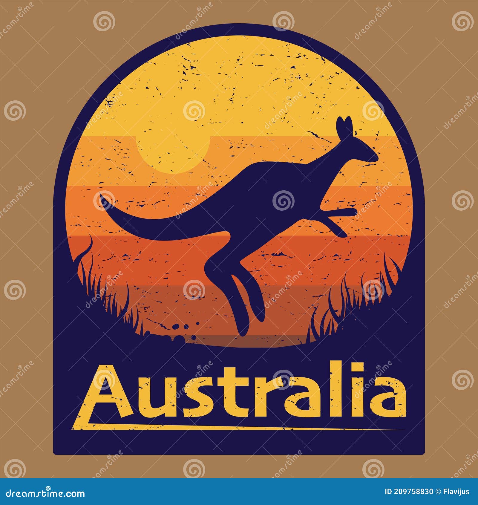 Australia - Kangaroo Jump Against Sunset Stock Vector - Illustration of ...