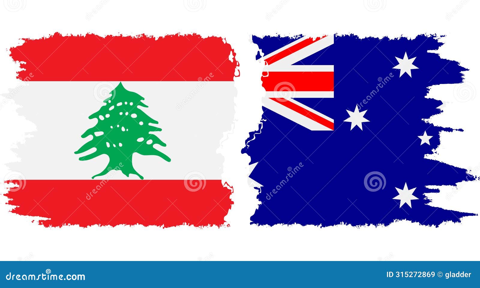 Australia and Lebanon Grunge Flags Connection Vector Stock Vector ...