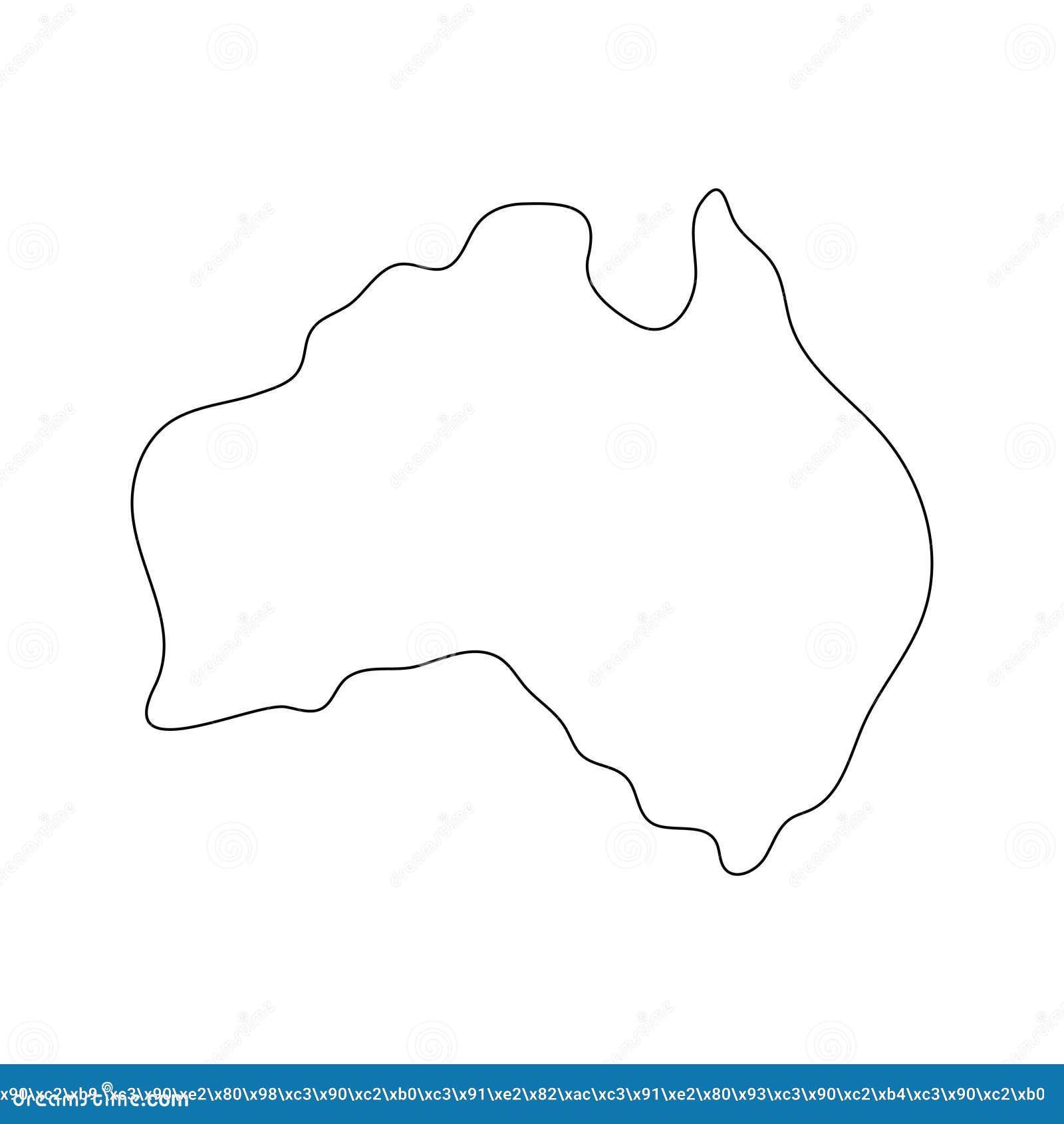 Australia line continent stock illustration. Illustration of black ...
