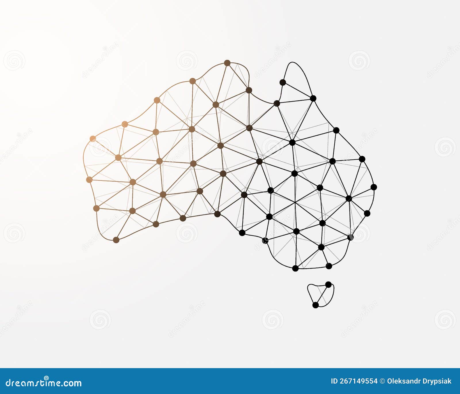 Australia Low Poly Symbol with Connected Dots. Australia Map Design ...